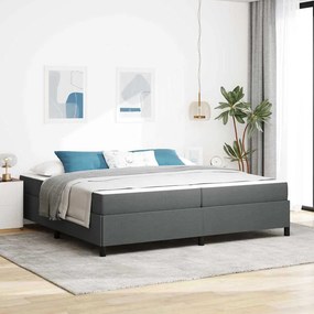Postel s boxspringem Tmavě šedá 200 x 200 cm textil 3398886