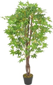 vidaXL Umělá rostlina javor s květináčem 120 cm [280196] Barva: Zelená