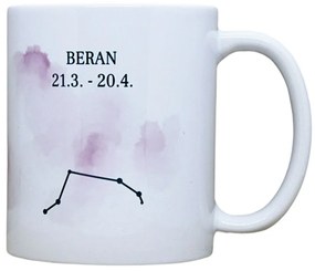 Super plecháček Keramický hrnek s potiskem zvěrokruh Beran Objem a motiv: 300 ml černý lem