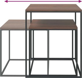 vidaXL Set konferenčních stolků 2 ks kompozitní dřevo a kov [343112] Barva: Černá a hnědá