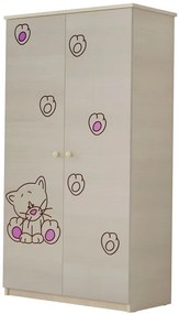 Šatní skříň Kočka - Růžová