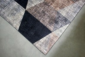 BE Koberec Porte 2032 GREY - šedohnědý černý obdélníkový Rozměr: 50x80 cm
