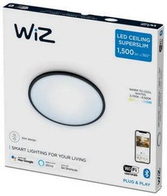 LED stropní svítidlo WiZ Super Slim 16W 2700-6500K černá
