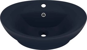 Luxusní umyvadlo přepad oválné tmavě modré 58,5x39 cm keramika 146935