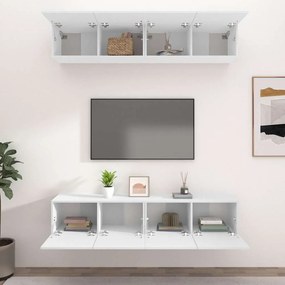 TV skříňky 4 ks bílé 80 x 30 x 30 cm kompozitní dřevo 3114182