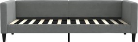 Válenda s přistýlkou a zásuvkami tmavě šedá 100 x 200 cm textil 3196620