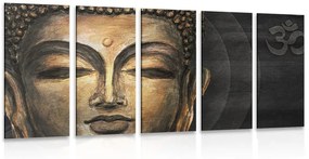 5-dílný obraz tvář Buddhu Varianta: 100x50