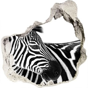 Wallmuralia Díra 3D fototapeta nálepka Zebra na sněhu 75x75 cm