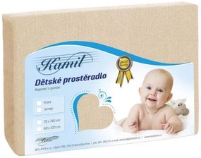 Prostěradlo do postýlky bellatex dětské jersey - 60 x 120 cm - světle béžová