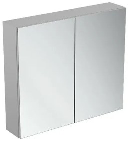 Ideal Standard Mirror&Light - Zrcadlová skříňka 800x700 mm, hliník T3591AL