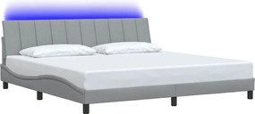 Rám postele bez matrace Hanko světle šedý 200 x 200 cm textil 3310482