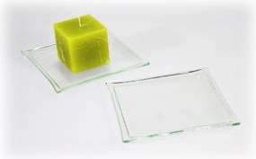 BDK-GLASS Skleněný čirý tácek pod svíčku 13x13cm - 1ks
