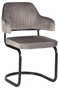 LABEL51 jídelní židle OTTA šedá samet Color: Grey UK-30.126