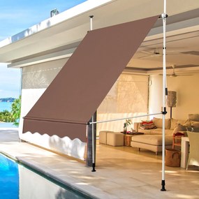 Costway 150 cm široká příchytná markýza bez vrtání, balkonová