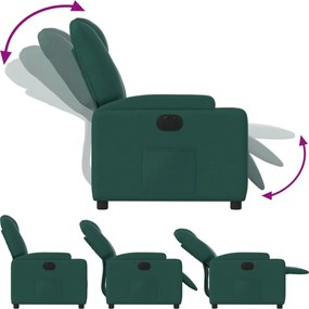 Elektrické polohovací křeslo tmavě zelené textil 3204350