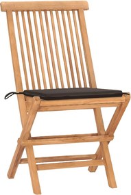 3dílný skládací zahradní jídelní set s poduškou masivní teak 3063206