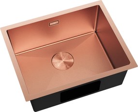 Mexen Trixo, 1-komorový nerezový dřez 540 x 440 mm, měděná matná, vzor voština, 6414541000-65HC