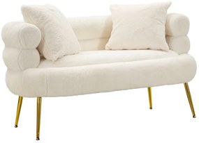 Designová pohovka Harmony 133 cm bílá / zlatá