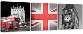 Gario Sada obrazů na plátně Vzpomínky na Londýn - 3 dílná Rozměry: 90 x 30 cm