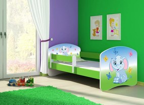 Dětská postel - Barevný sloník 2 160x80 cm zelená