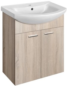 Sapho, ZOJA umyvadlová skříňka 61,5x74x32,5cm, dub platin, 2x dvířka, 51163