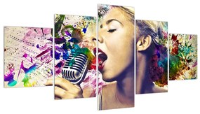 Moderní obraz zpěvačky (150x80 cm)
