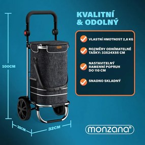 Nákupní vozík s chladicím vakem černý 108231