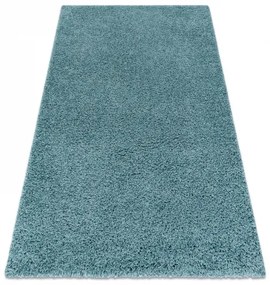 Kusový koberec jednobarevný SOFFI shaggy 5cm modrý Rozměr: 80x300 cm