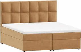 Okrově žlutá boxspring postel s úložným prostorem 180x200 cm Flip – Ropez