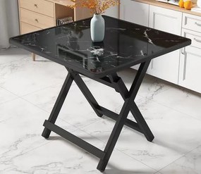 Casarredo - Komfort nábytek MARBELA jídelní skládací stůl černý mramor