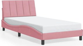 Rám postele bez matrace Hanko růžový 100x200 cm samet 3207836
