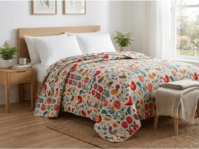 Přehoz na postel RETRO PTÁČEK barevný Rozměr: 170 x 210 cm
