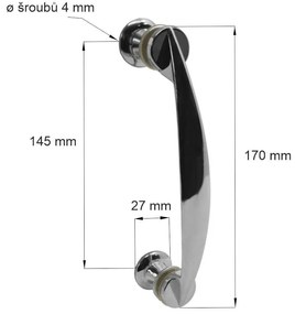 Mereo Mereo, Madlo pro sprchové kouty Mistica, Fantasy, rozteč 145 mm, 1ks, CKND09