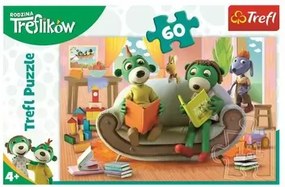 Trefl - Puzzle - Treflíci: Společné čtení / 60 dílků / 33 x 22 cm / vě