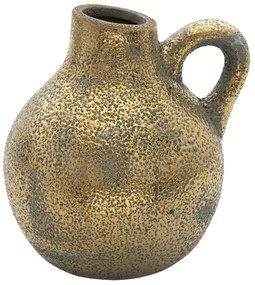 Zlatý keramický džbán z uchem a patinou Karis - 19*17*20 cm