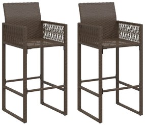 Zahradní barové židle 2 ks hnědé polyratan,  368703