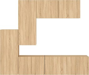 vidaXL 5dílná obývací stěna kompozitní dřevo [3216491] Barva: Černá