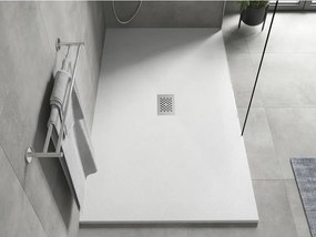 Mexen Hugo, obdélníková sprchová vanička SMC 170 x 100 cm, bílá, ocelová krytka, 42101017-X