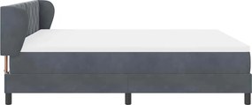 Postel s boxspringem s čelo Tmavě šedá 180 x 200 cm samet 3340455