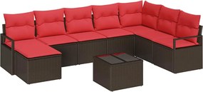 Set pohovek 9 ks Hnědá polyratan 3346514