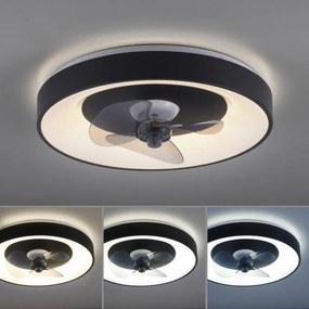 LD 14644-18 LED stropní svítidlo s ventilátorem černé, časovač, stmívatelné paměťová funkce, 2700-5000K - JUST LIGHT