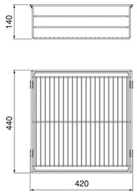 EMUCA Drátěný koš do rámu Quartz – titan Šířka rámu (mm): 800
