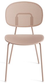 Venkovní židle z recyklovaného plastu Tondina Slim Barva kovové konstrukce: Cipria 70, Barva sedáku a opěradla z recyklovaného plastu: Cipria IP480C
