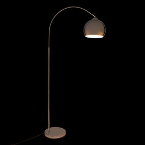 Stojací lampa oblouková FLORIS, kovová, stříbrná, 177 cm