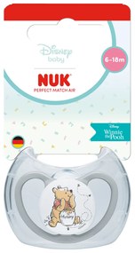 NUK Dudlík Perfect Match Air Medvídek Pú 6-18 m 1 ks v boxu Grey