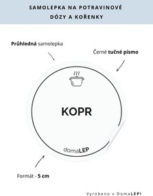 Samolepka na kořenky KOPR průhledná 5 cm tučné písmo