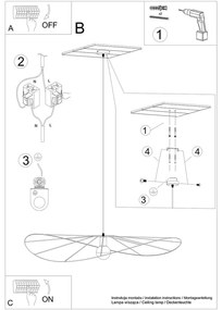 Černé závěsné svítidlo ø 110 cm Elliot – Sollux