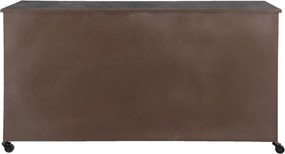 Černá kovová komoda se šuplíky na kolečkách - 152*44*86 cm
