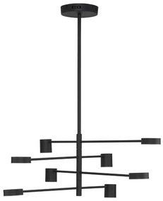 Černé kovové závěsné LED světlo Nova Luce Nordik II. 100 cm