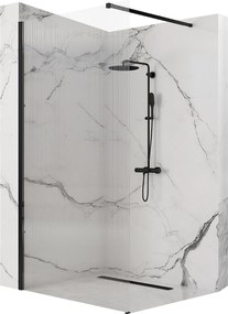 Rea Aero Intimo, sprchová zástěna 120x200 cm, 8mm čiré sklo, černý profil, REA-K4121